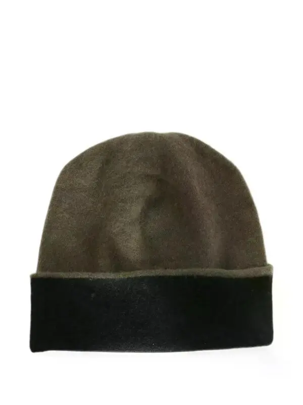 Frenckenberger Knitted Reversible Beanie Hat - Brown