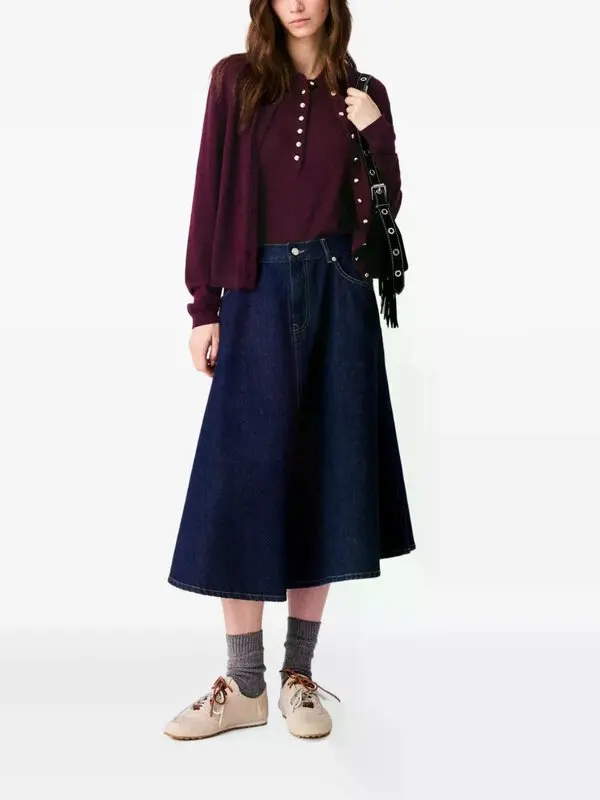 Maje A-line Midi Skirt