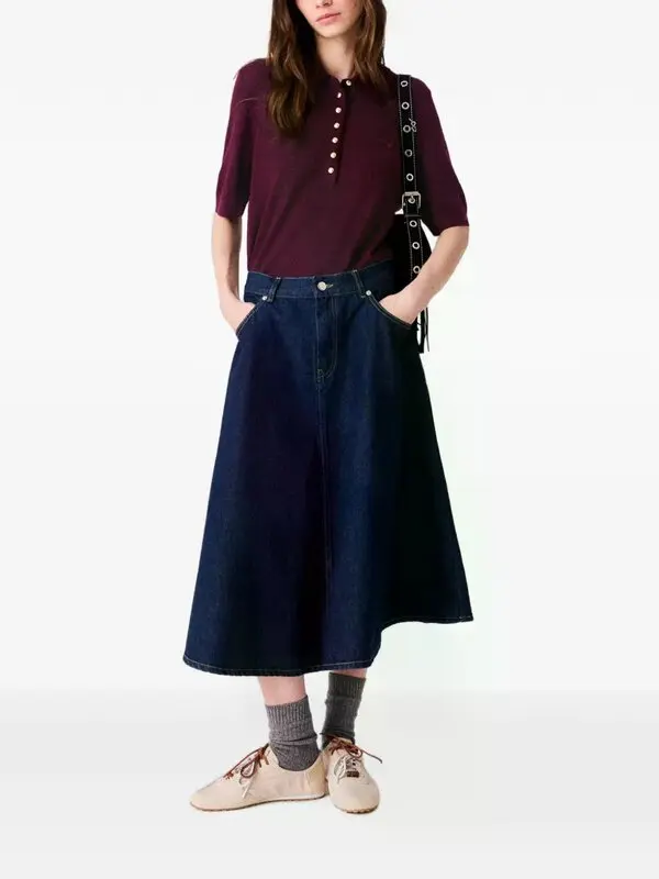 Maje A-line Midi Skirt