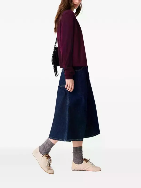 Maje A-line Midi Skirt - Blue