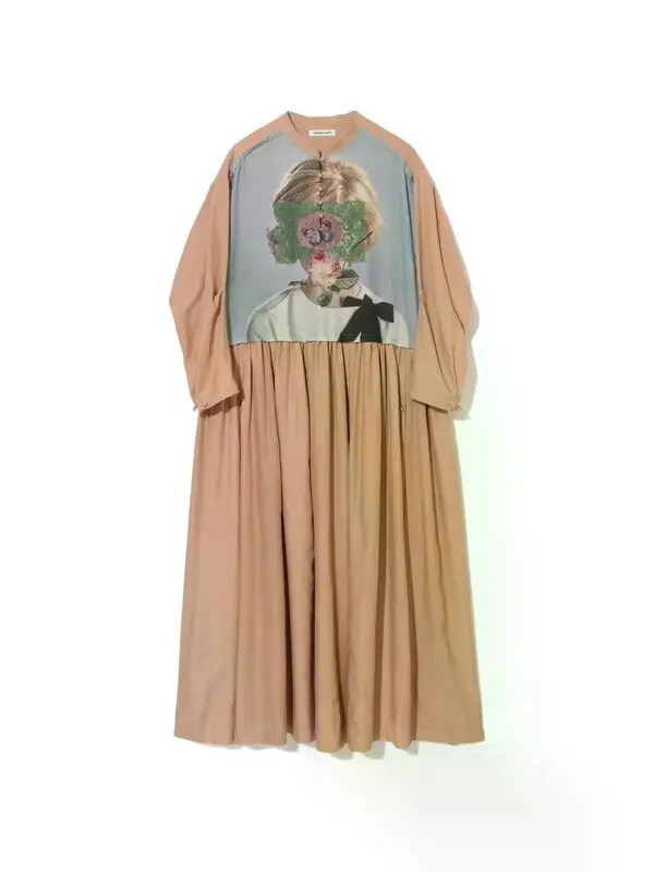 Undercover Graphic Print Gathered Dress