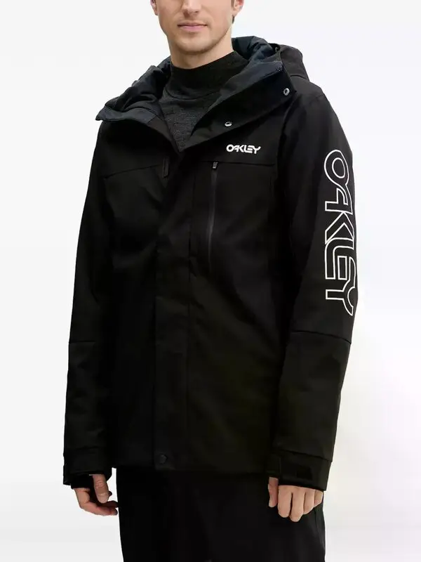 Oakley Hooded Ski Jacket With Logo Detail - Black