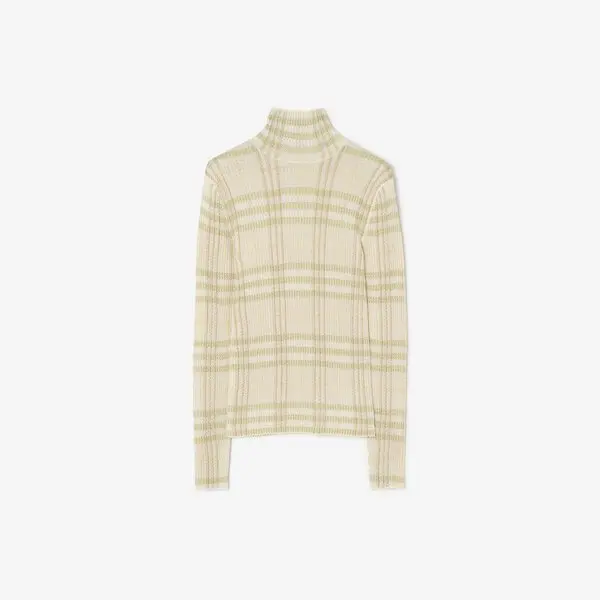 Burberry Check Viscose Turtleneck Sweater