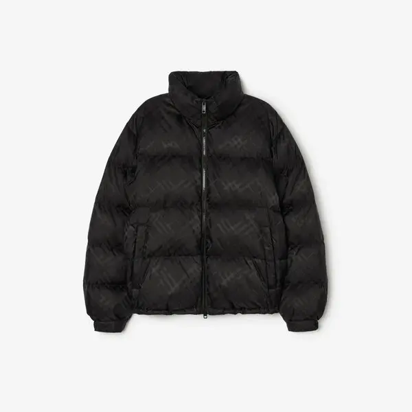 Burberry Check Nylon Highlands Puffer Jacket - Black