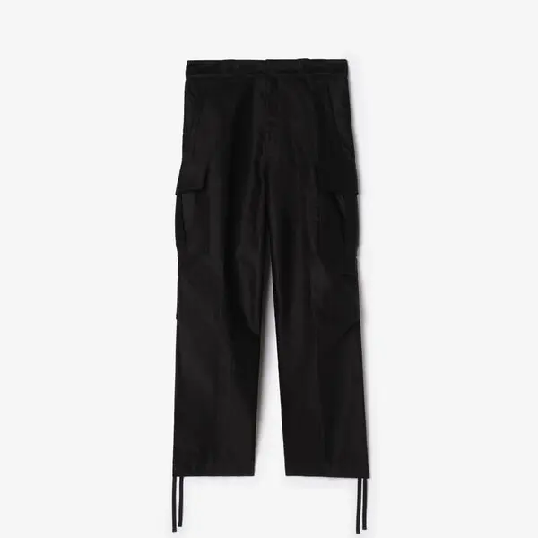 Burberry Cotton Sateen Cargo Trousers - Black
