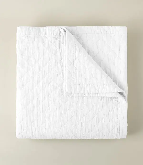 PEACOCK ALLEY Heritage Linen Coverlet - Natural