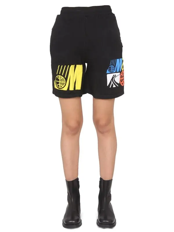 MARKET Logo-printed Bermuda Shorts - Black