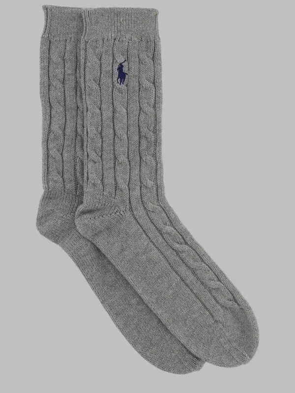 Polo Ralph Lauren Cotton-blend Ribbed Socks For Everyday Wear - Grey