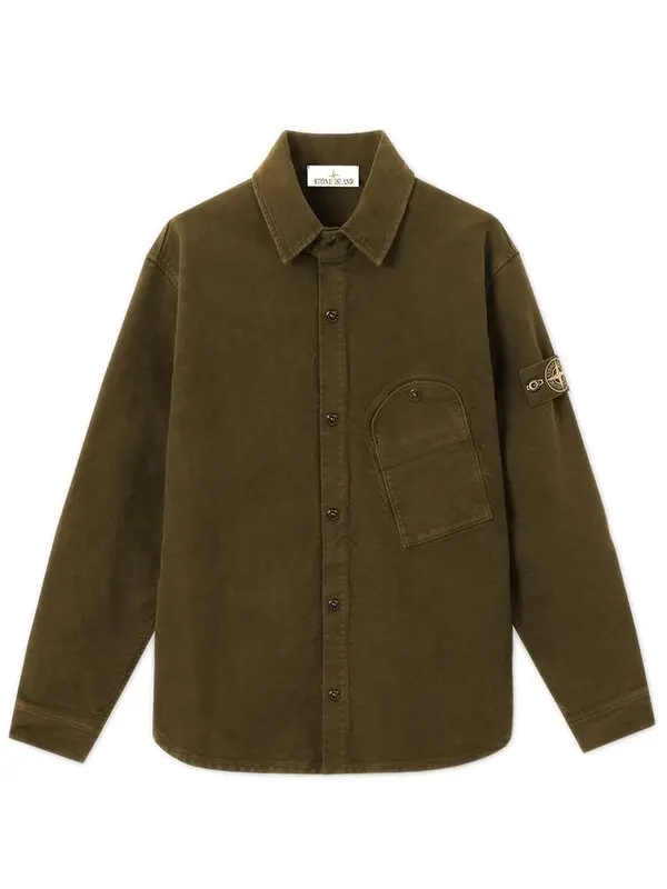 Stone Island Cotton Snap-front Jacket - Verde