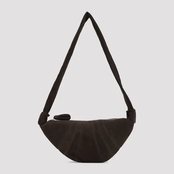 LEMAIRE Leather Mini Croissant Handbag, Small Shoulder Bag - Brown