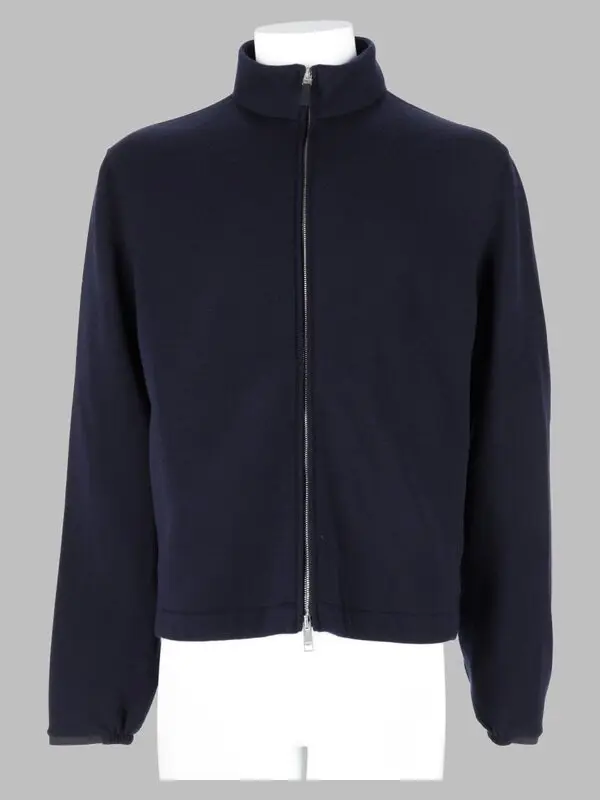 Zegna Wool, Cotton & Mulberry Silk Sweatshirt With Vitello Leather Details - Black