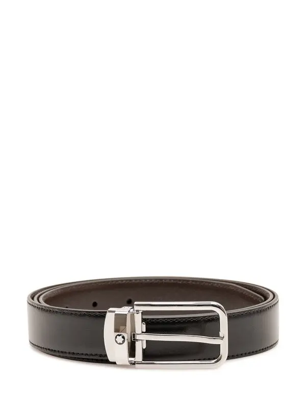 Montblanc Rectangular Buckle Belt - Black/brown