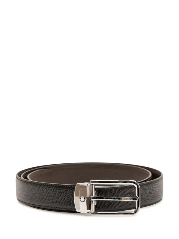 Montblanc Rectangular Buckle Belt - Black/brown