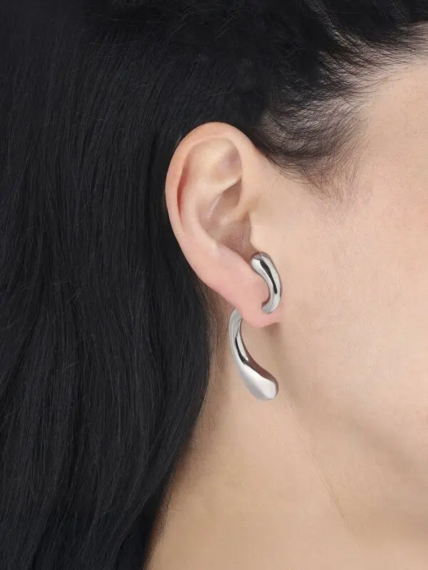 PANCONESI Organic Sculptural Hoop Earrings - Silver