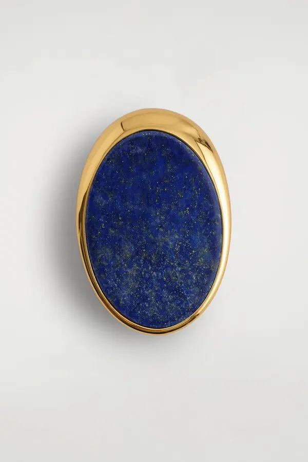 Cos Lapis Lazuli Brooch - Gold