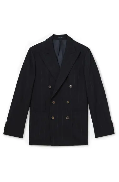 REISS Valley Pinstripe Wool Double Breasted Dinner Jacket