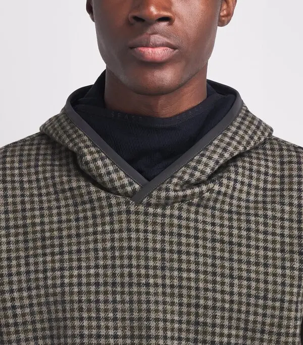 Sease Virgin Wool-blend Check Hoodie
