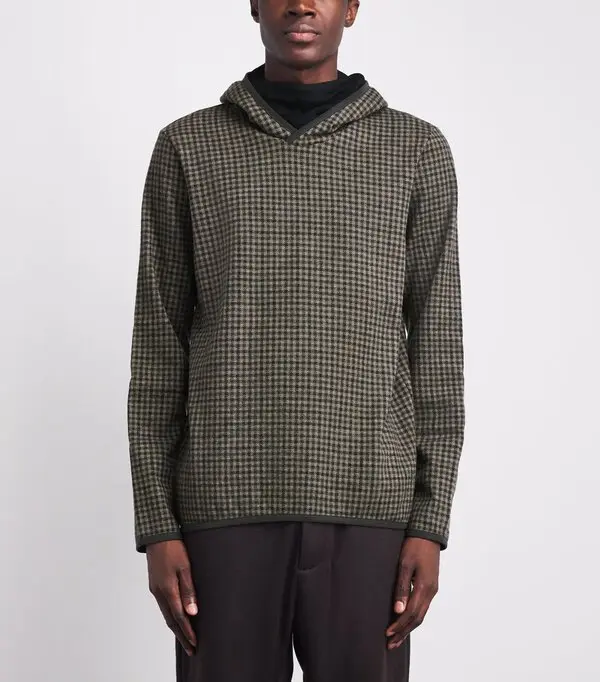 Sease Virgin Wool-blend Check Hoodie