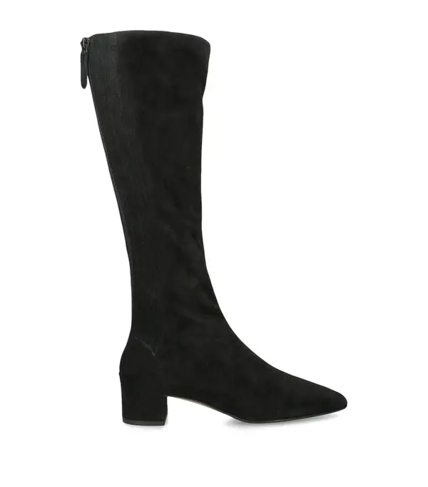 AQUAZZURA Suede Saint Honor Knee-high Boots 35 - Black