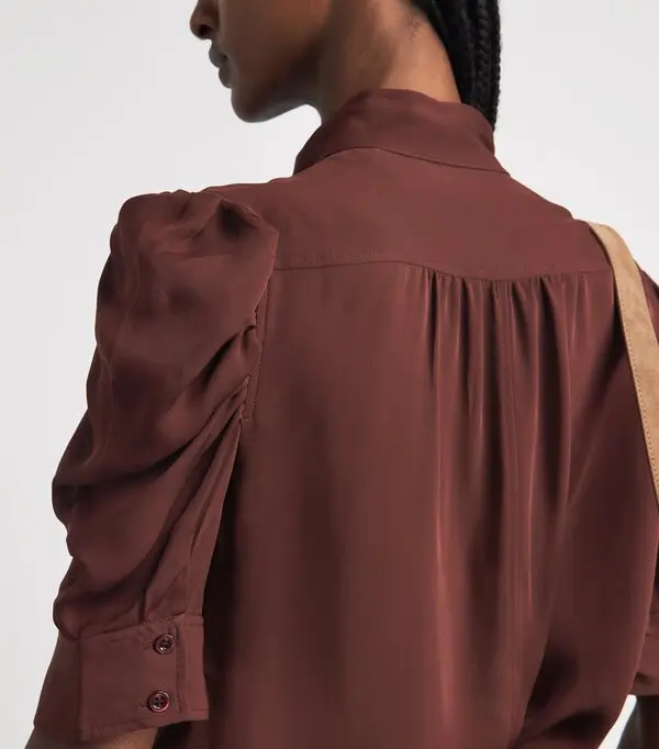 FRAME Silk Puff Sleeve Blouse