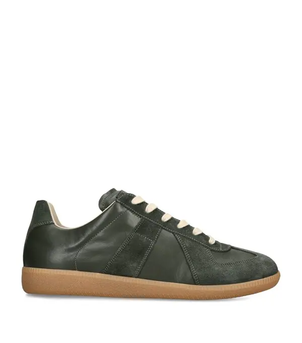 MAISON MARGIELA Leather-suede Replica Sneakers - Green