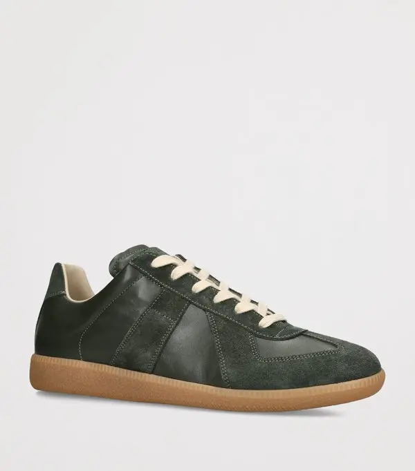 MAISON MARGIELA Leather-suede Replica Sneakers - Green