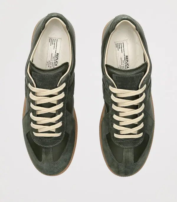 MAISON MARGIELA Leather-suede Replica Sneakers - Green