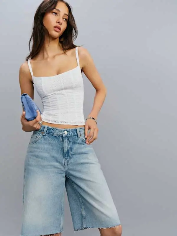 REFORMATION Finley Low Rise 11 In Baggy Jorts
