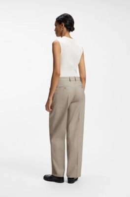 BOSS Relaxed-fit Virgin Wool Stretch Pants