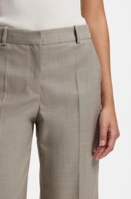 BOSS Relaxed-fit Virgin Wool Stretch Pants