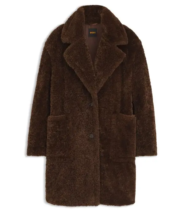 BOSS Teddy Coat With Adjustable Collar