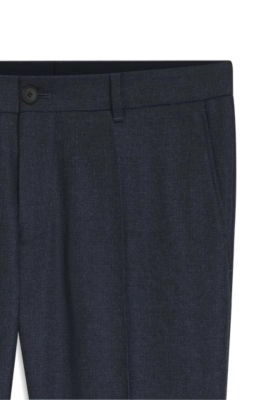 BOSS Slim-fit Patterned Pants In Italian Virgin Wool