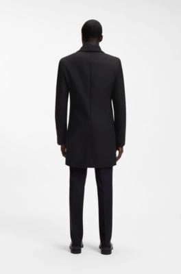 BOSS Wool-blend Coat With Zip-up Inner