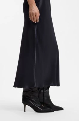 BOSS Midi-length A-line Skirt In Lustrous Fabric