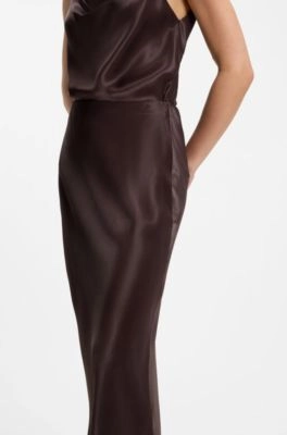 BOSS Midi-length A-line Skirt In Lustrous Fabric