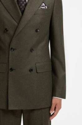 BOSS Regular-fit Double-breasted Wool Blazer With Cashmere