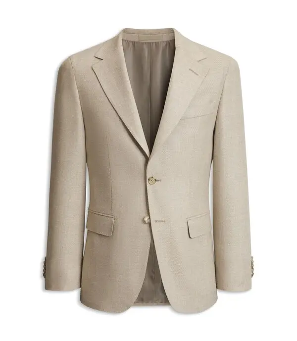 BOSS Regular-fit Blazer In Virgin Wool With Silk - Light Beige