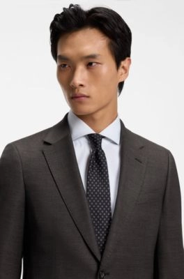 BOSS Two-piece Slim-fit Suit In Patterned Stretch Wool