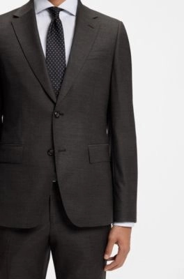 BOSS Two-piece Slim-fit Suit In Patterned Stretch Wool