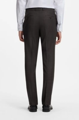 BOSS Two-piece Slim-fit Suit In Patterned Stretch Wool