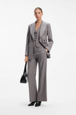 Hugo Pinstripe Regular-fit Pants With D-ring Detail