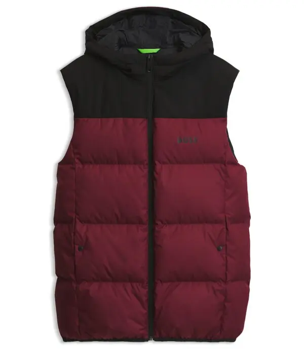 BOSS Water-repellent Hooded Vest With Down Filling - Dark Pink
