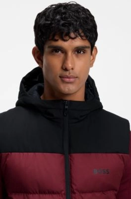 BOSS Water-repellent Hooded Vest With Down Filling