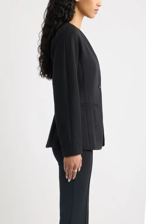 OPEN EDIT Muse Ponte Collarless Blazer