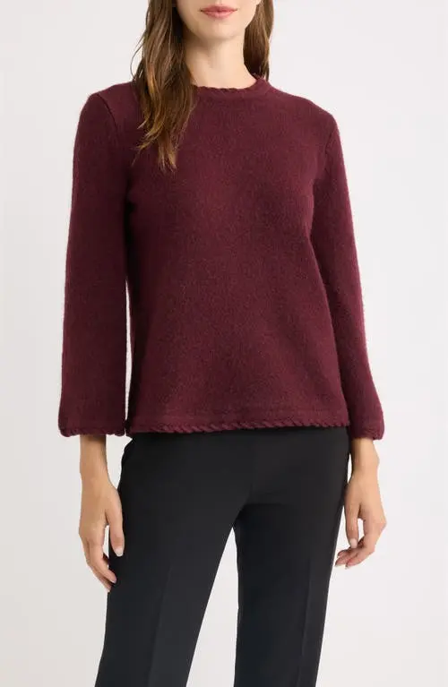 Anne Klein Braided Trim Sweater - Barolo