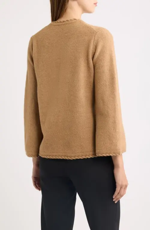 Anne Klein Braided Trim Sweater - Vicuna