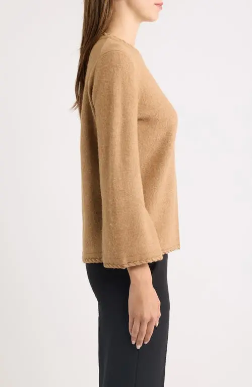 Anne Klein Braided Trim Sweater - Vicuna