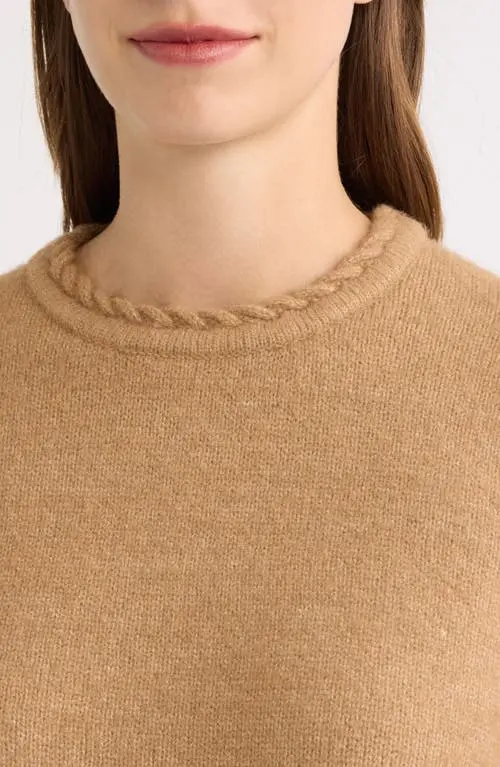 Anne Klein Braided Trim Sweater - Vicuna