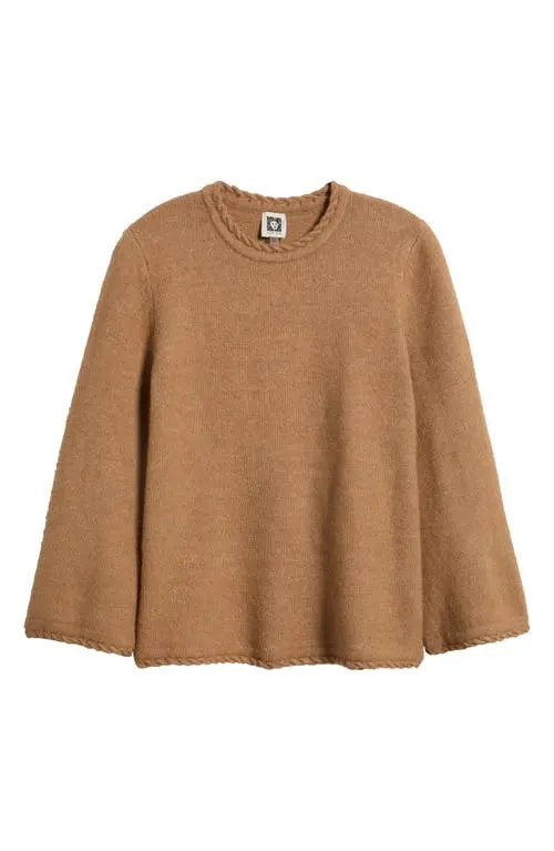 Anne Klein Braided Trim Sweater - Vicuna