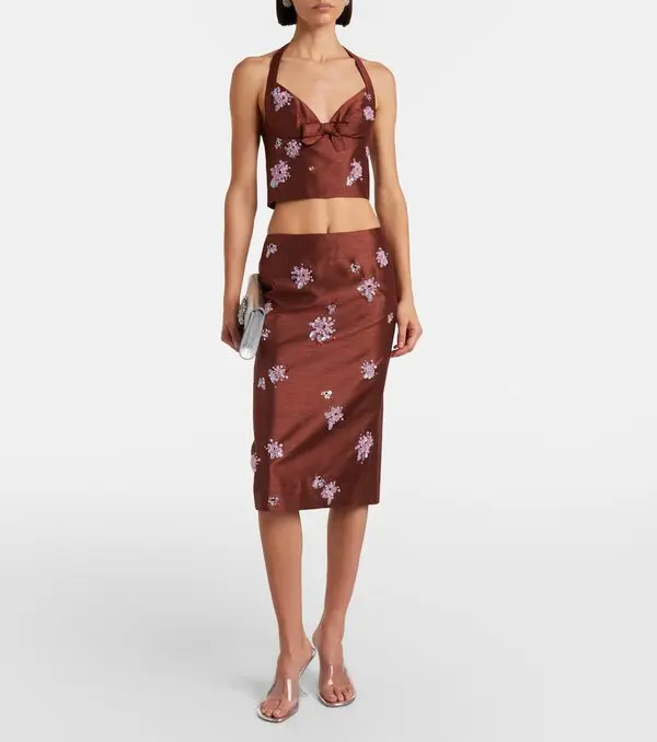 SHUSHU/TONG Embellished Slip Skirt